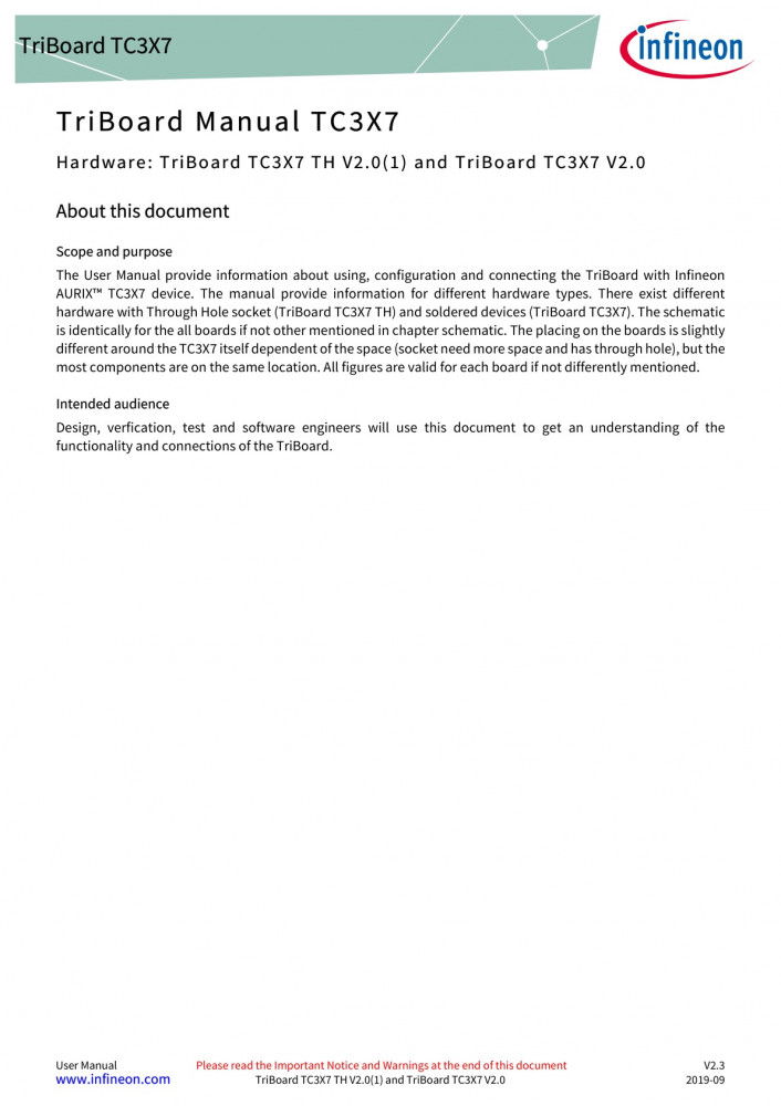 TriBoard TC3X7 manual page 1
