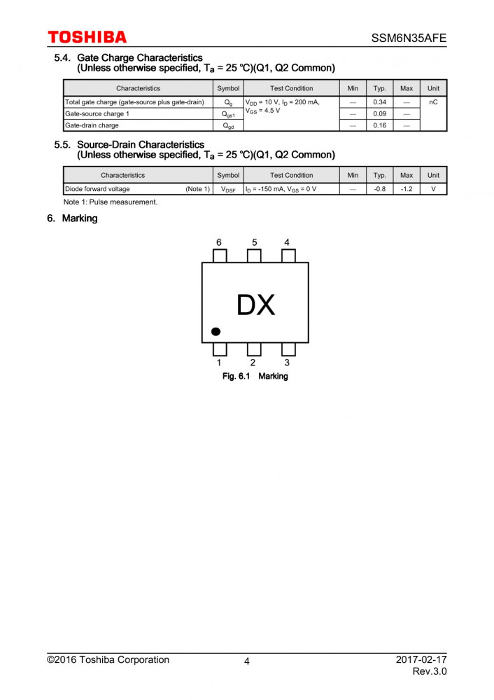 SSM6N35AFE,LF datasheet page 4