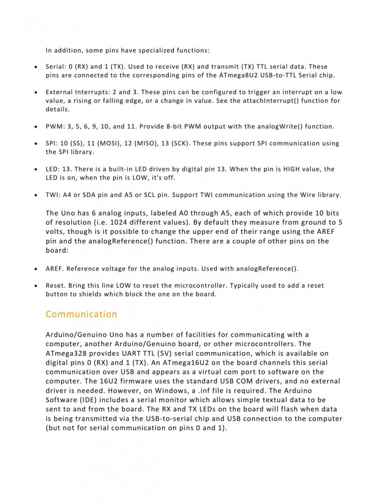 Arduino Uno Rev3 technical document page 6