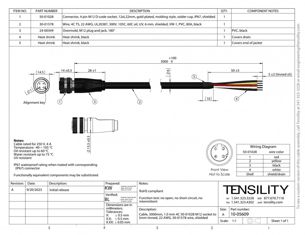 Tensility International 10-05609 product drawing