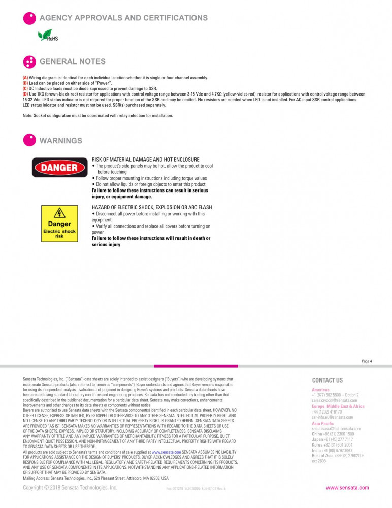 Sensata DRS1 documentation page 4
