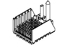 GbX I-Trac Vertical Header Module, 1.85mm by 3.70mm Pitch, Right Guide, Left Open, 11 Rows, 8 Columns, 176 Circuits, Mating Pin Length 5.70mm, Key Orientation B for sale