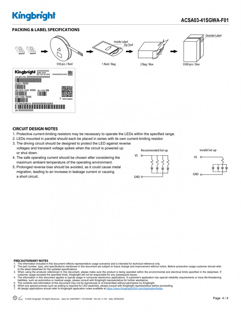 ACSA03-41SGWA-F01 datasheet page 4