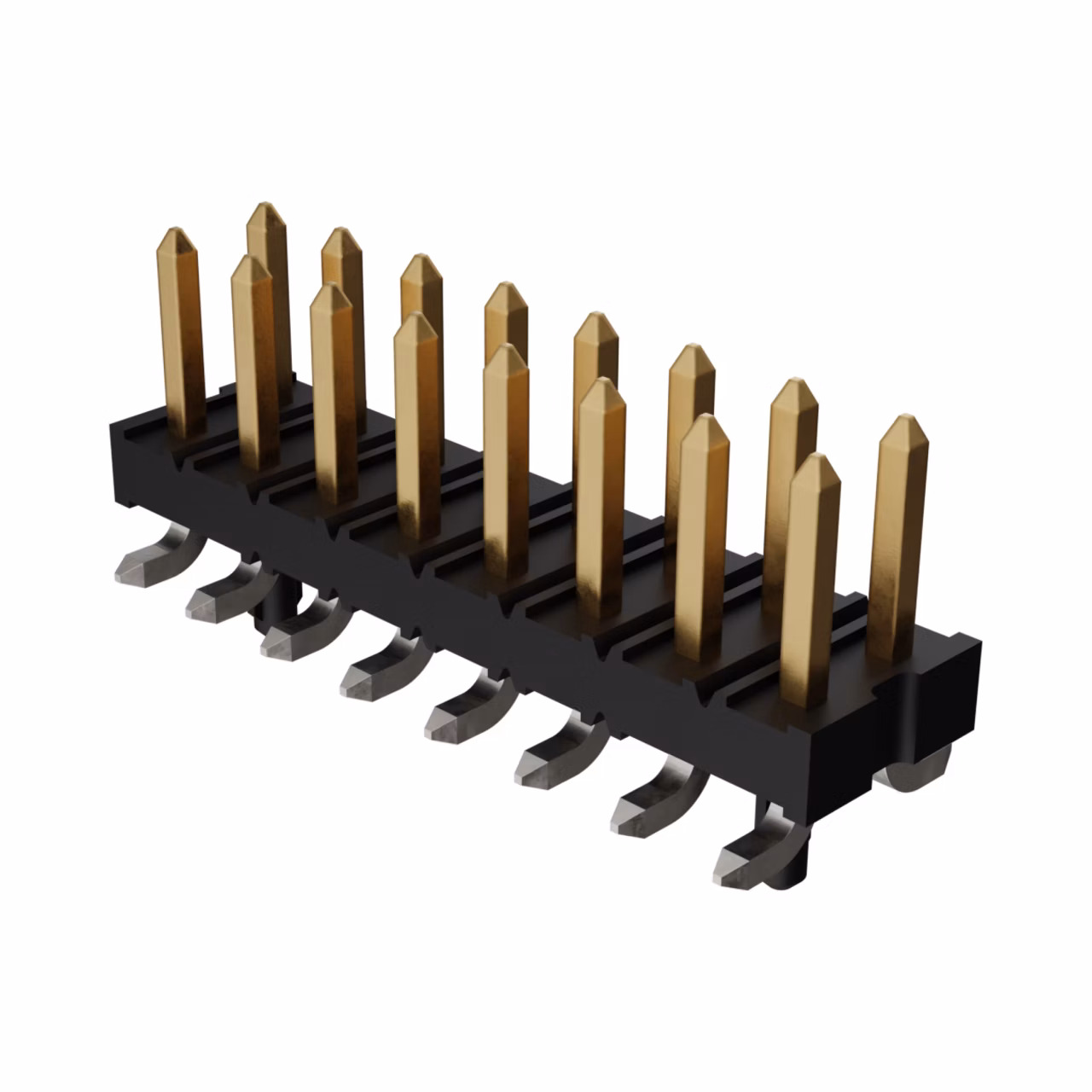 Milli-Grid Header, Vertical, Surface Mount, 16 Circuits, 0.38µm Gold (Au) Plating, Mating Pin Length 3.60mm, with Pegs, Tube, Lead-Free for sale