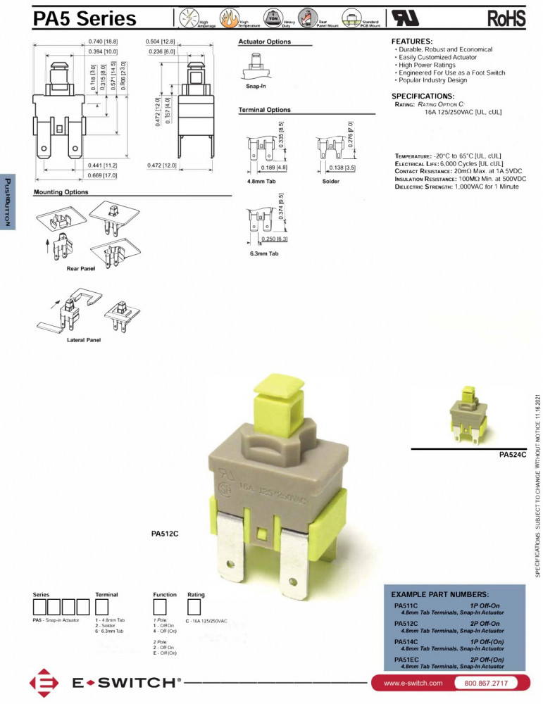 PA512C technical document page