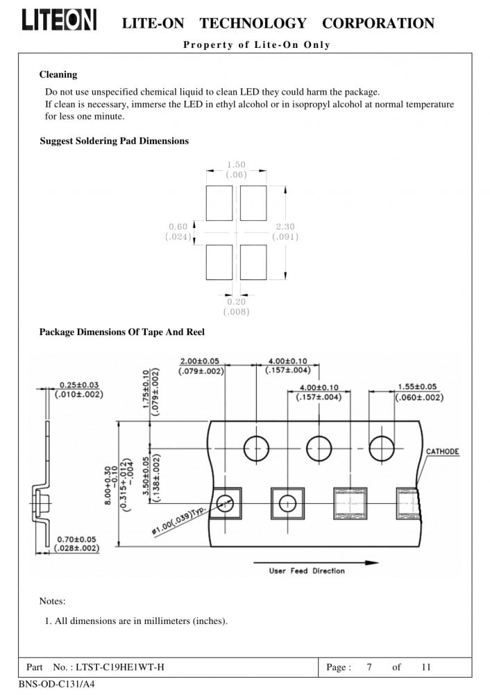 LTST-C19HE1WT-H datasheet page 7