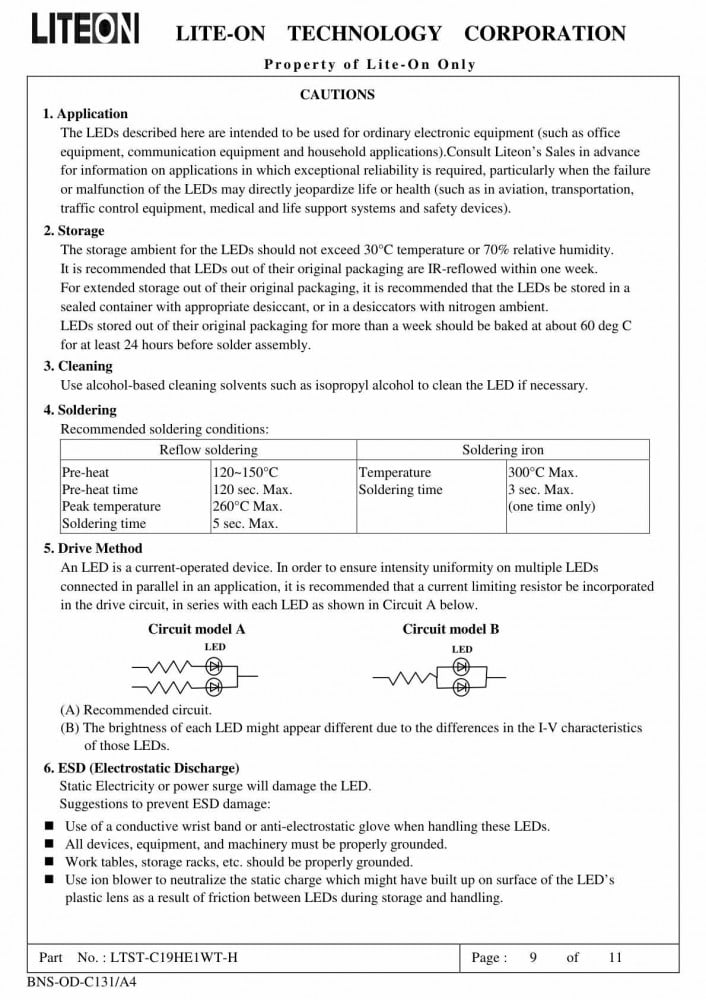 LTST-C19HE1WT-H datasheet page 9