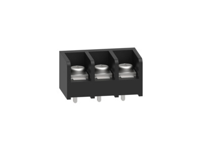 9.53mm Pitch, Single Row, Tri-Barrier Terminal Strip, without Mounting Ends, Black, Steel Screws, 3 Circuits for sale