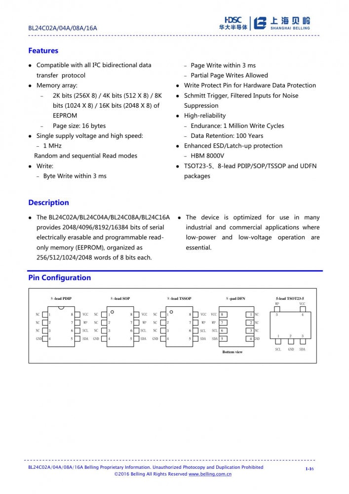 BL24C04A-NTRC datasheet page 1