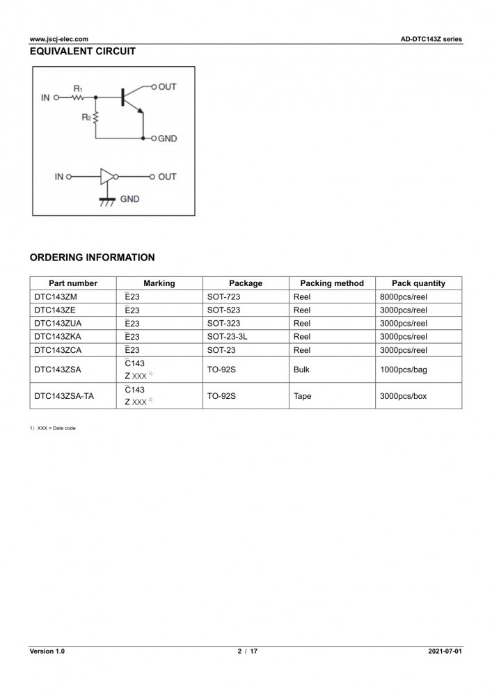 AD-DTC143Z series datasheet page 2