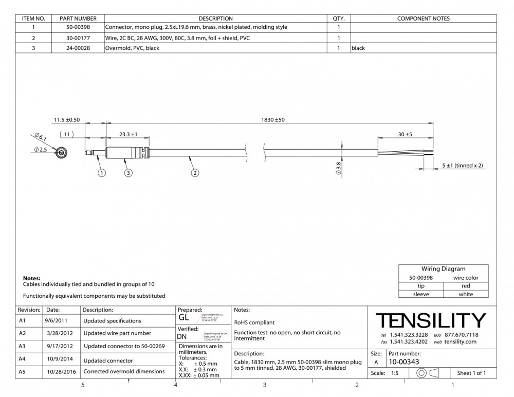 Tensility International 10-00343 product drawing
