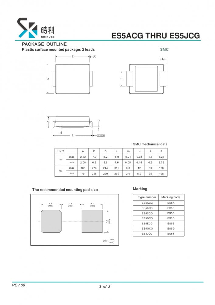 ES5JCG datasheet page 3