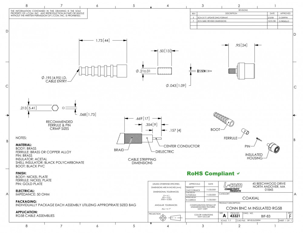L-com BIF-83 technical document preview