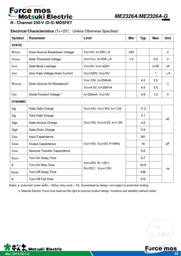 ME2326A datasheet page 2