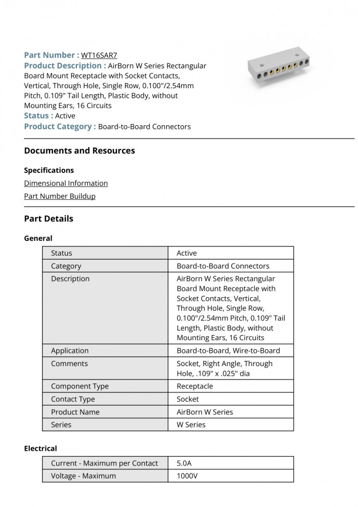 WT16SAR7 technical document image, page 1