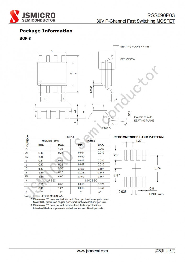 RSS090P03-JSM datasheet page 5