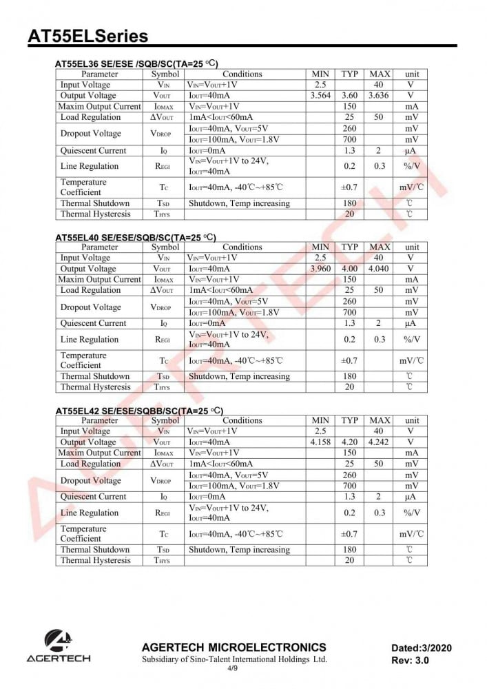 AT55EL series datasheet page 4