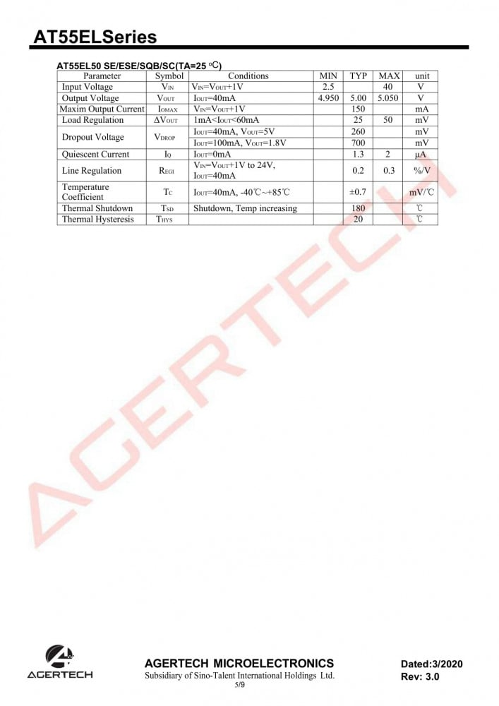 AT55EL series datasheet page 5