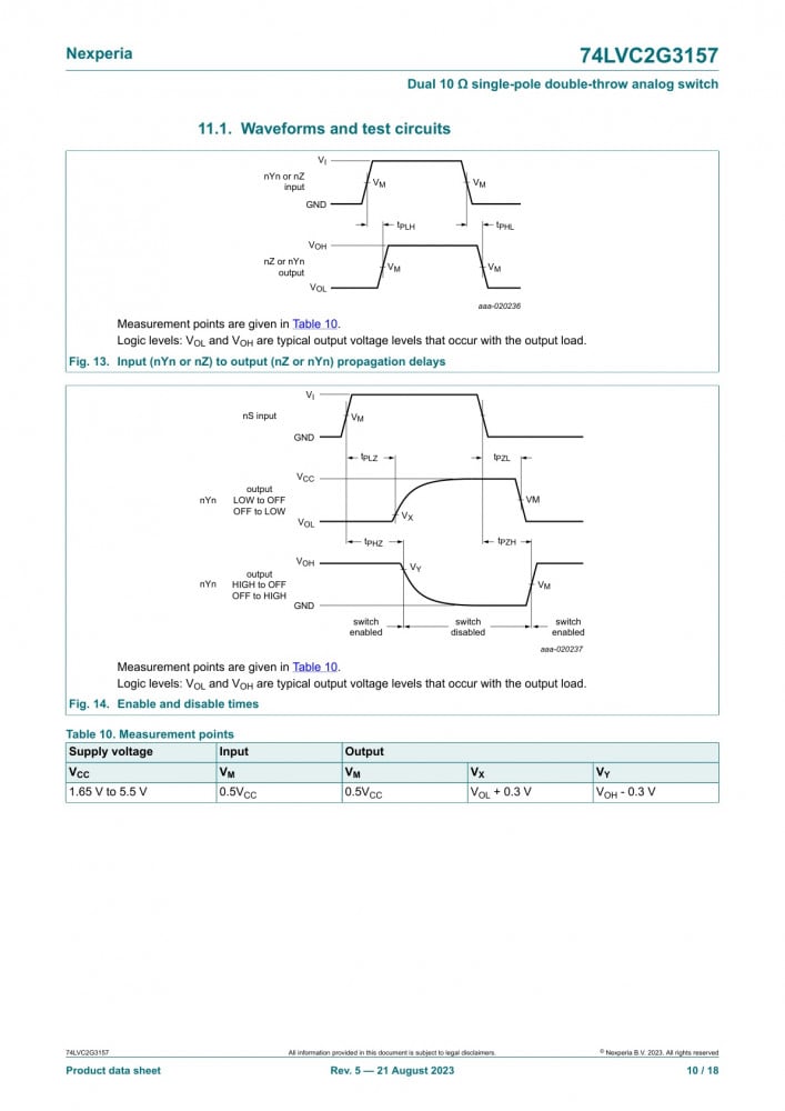 74LVC2G3157DPJ datasheet page 10