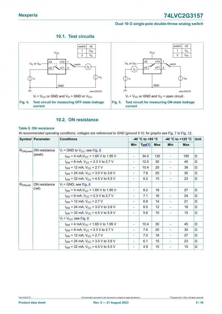 74LVC2G3157DPJ datasheet page 5