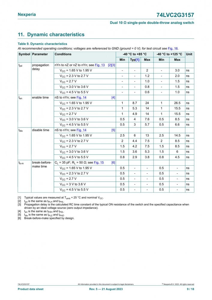 74LVC2G3157DPJ datasheet page 9