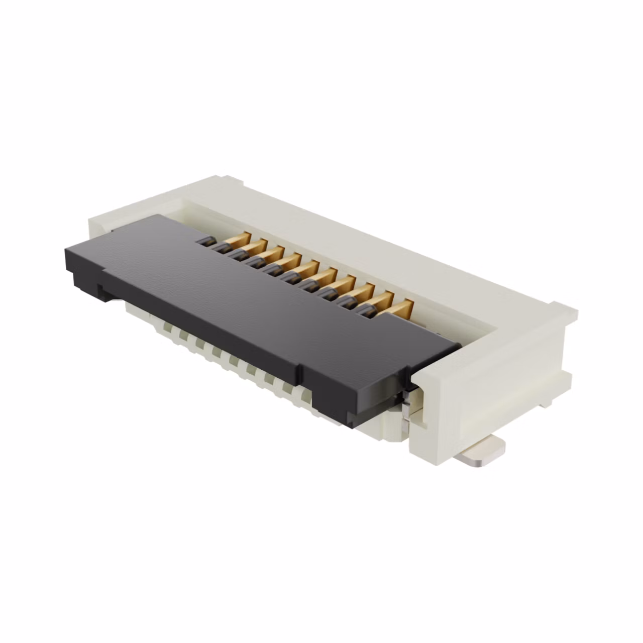 Easy-On FFC/FPC Connector, 0.50mm Pitch, FD19 Series, Right-Angle, Bottom Contact, 1.90mm Height, 10 Circuits, Gold over Nickel Plating for sale