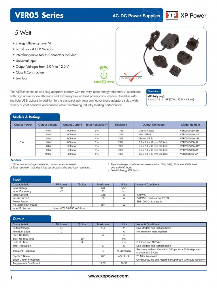 VER05 series technical document page 1