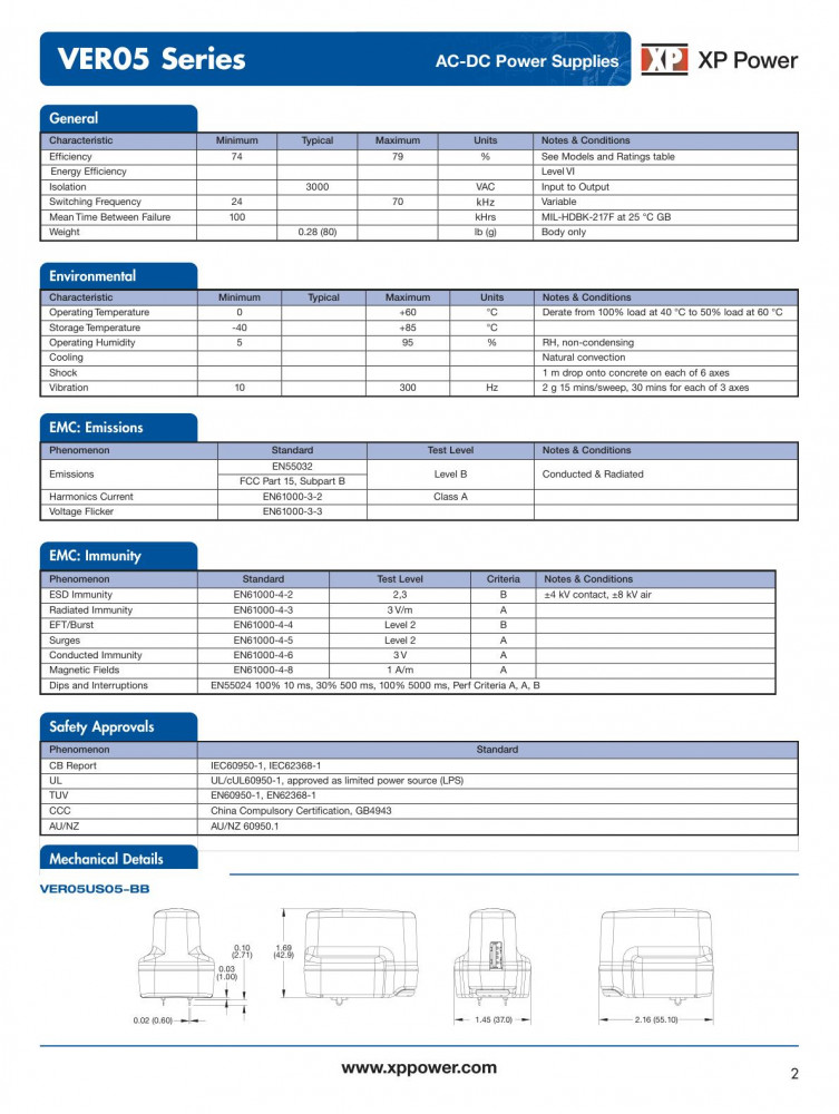 VER05 series technical document page 2