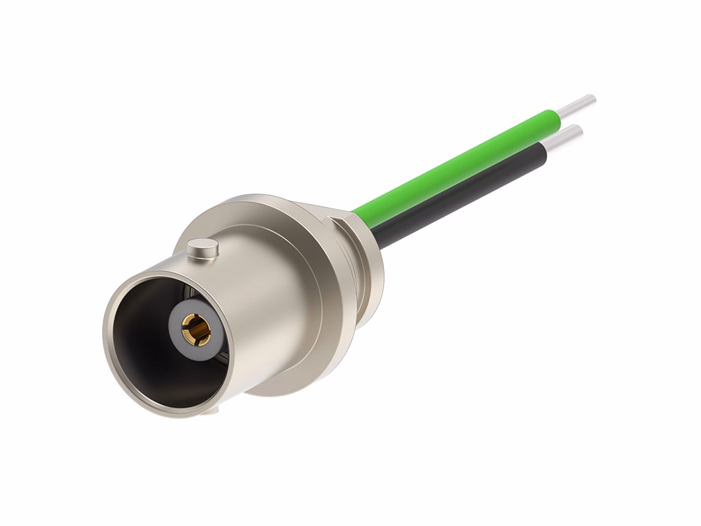 BNC Jack, Straight, PCB Receptacle, Through Hole, Die Cast, Nickel (Ni) Plated, Tray, 50 Ohms