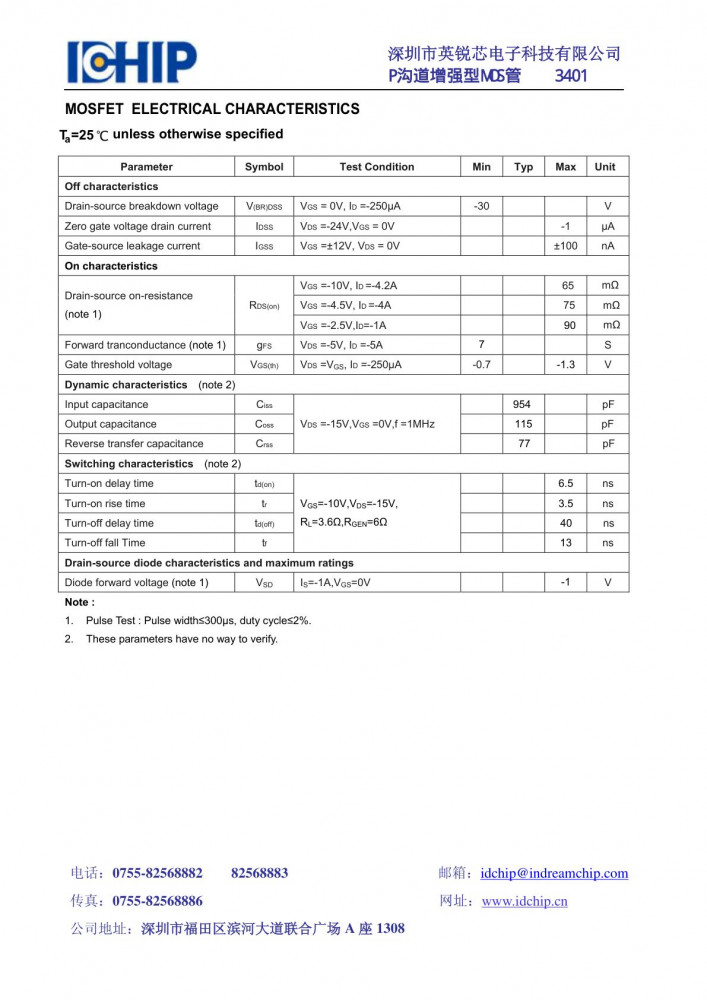 AO3401 datasheet page 2