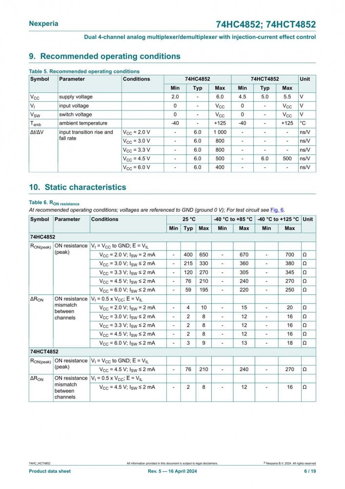 74HC4852PW,118 datasheet page 6