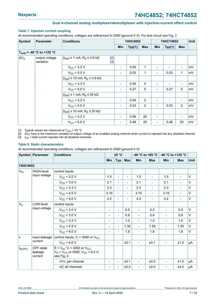 74HC4852PW,118 datasheet page 7