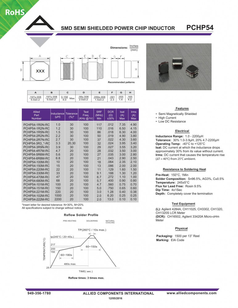 PCHP54 series product document preview