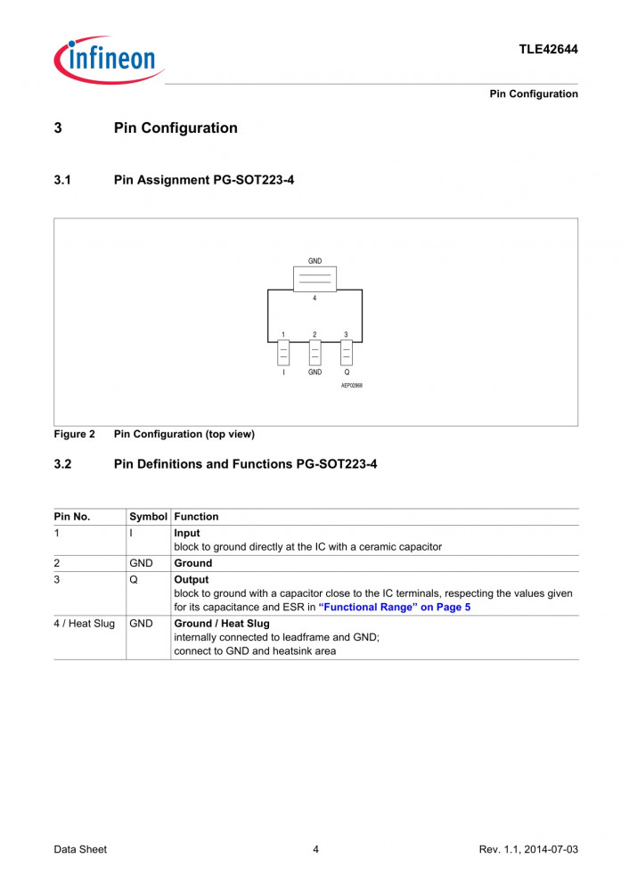 TLE42644 datasheet page 4