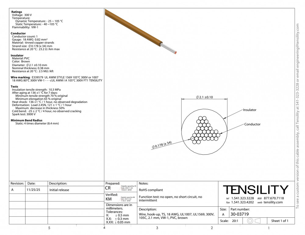 Tensility International 30-03719 product drawing preview