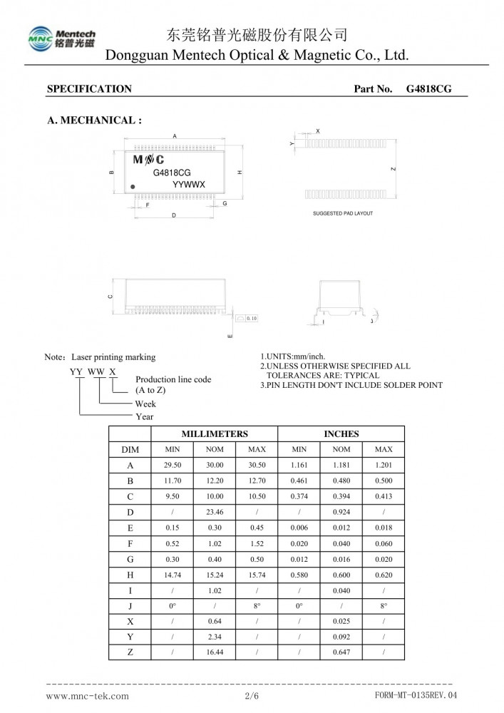 G4818CG specification page 3