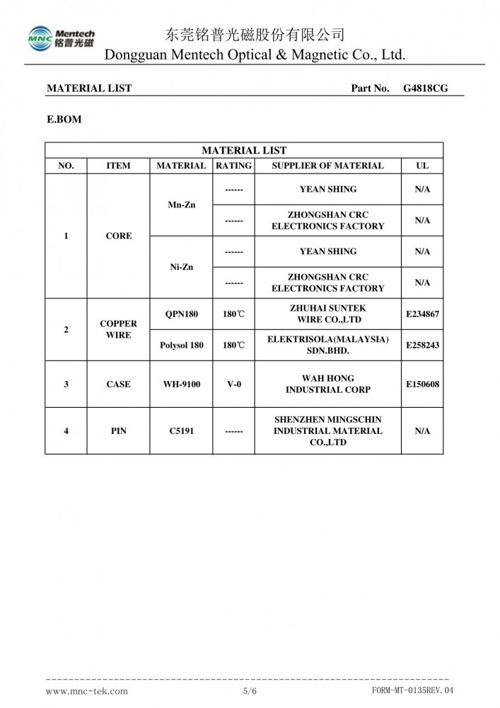 G4818CG specification page 6