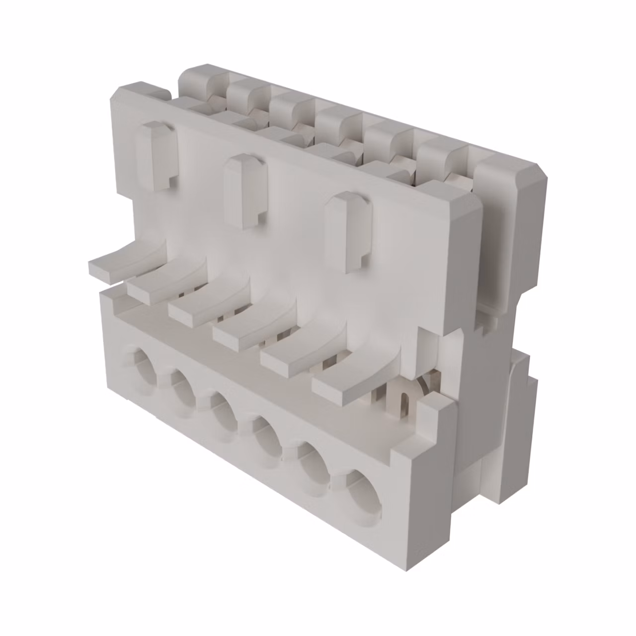 Appli-Mate RAST 2.5 Female Connector, 2.50mm Pitch, 6 Circuits, Positions A, C, E & G Removed, Open Endwalls, Black Color Stripe for sale