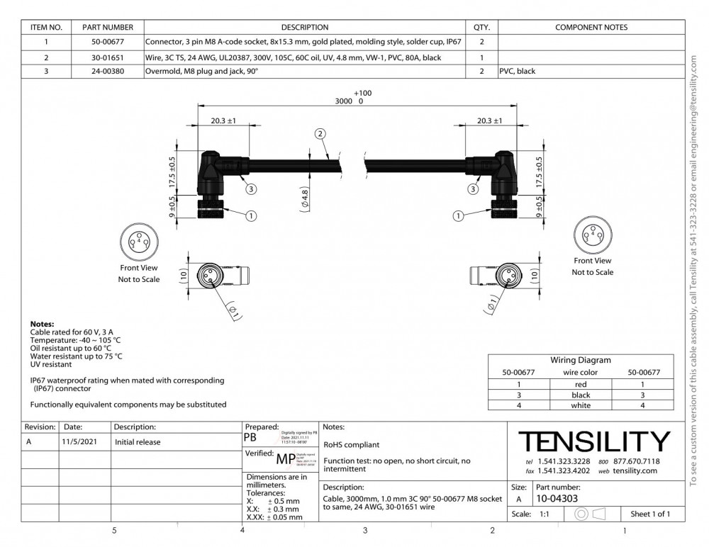 Tensility International 10-04303 product drawing