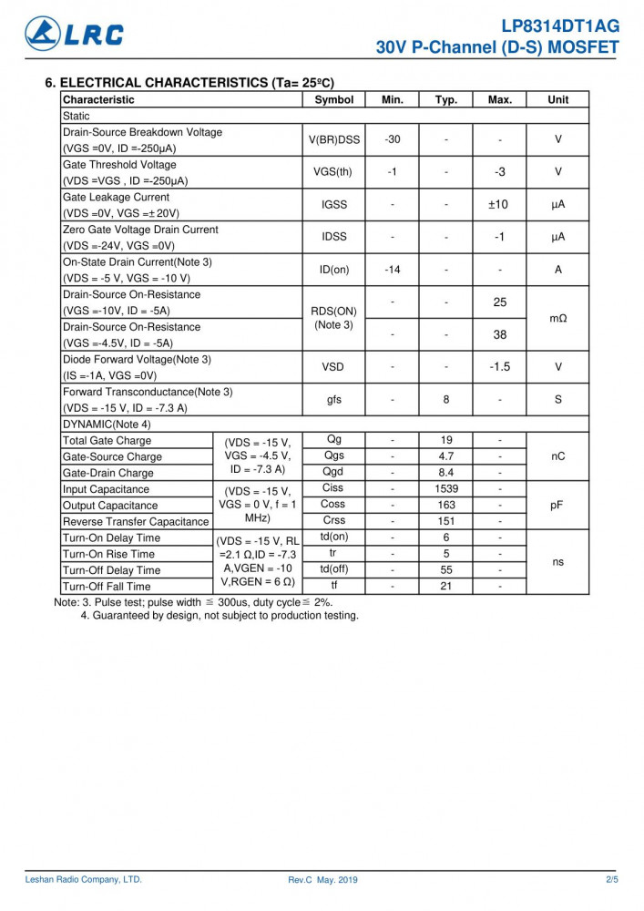 LP8314DT1AG technical document page 2