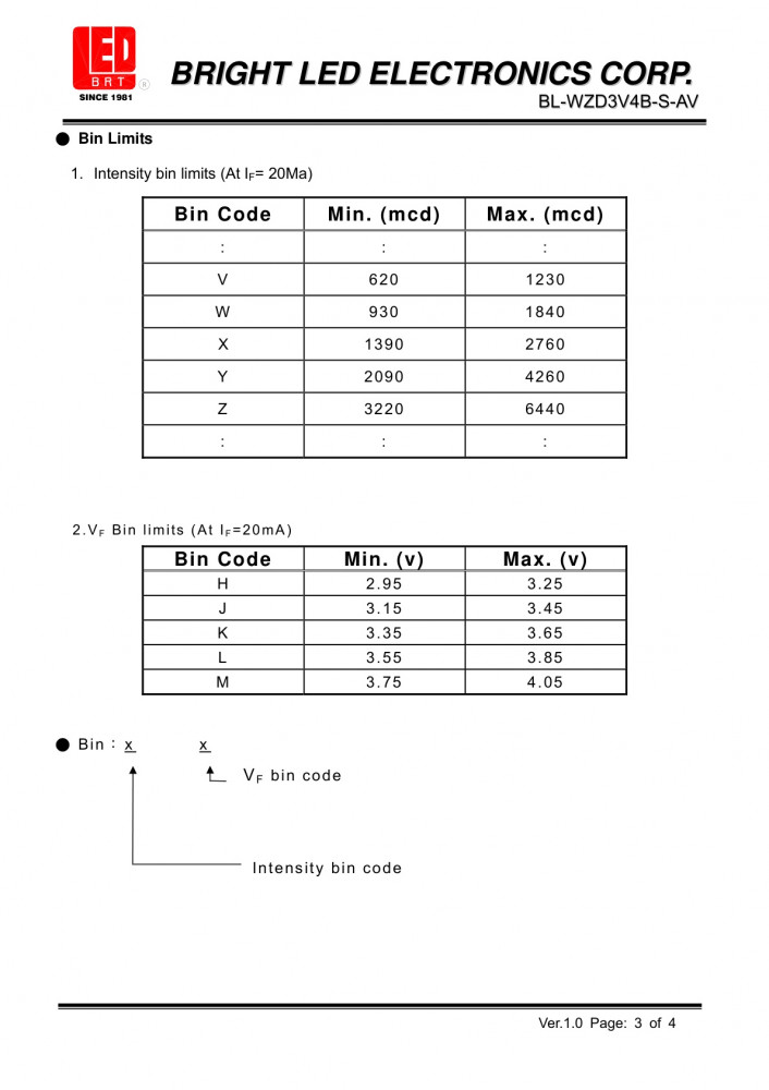 BL-WZD3V4B-S-AV datasheet page 3
