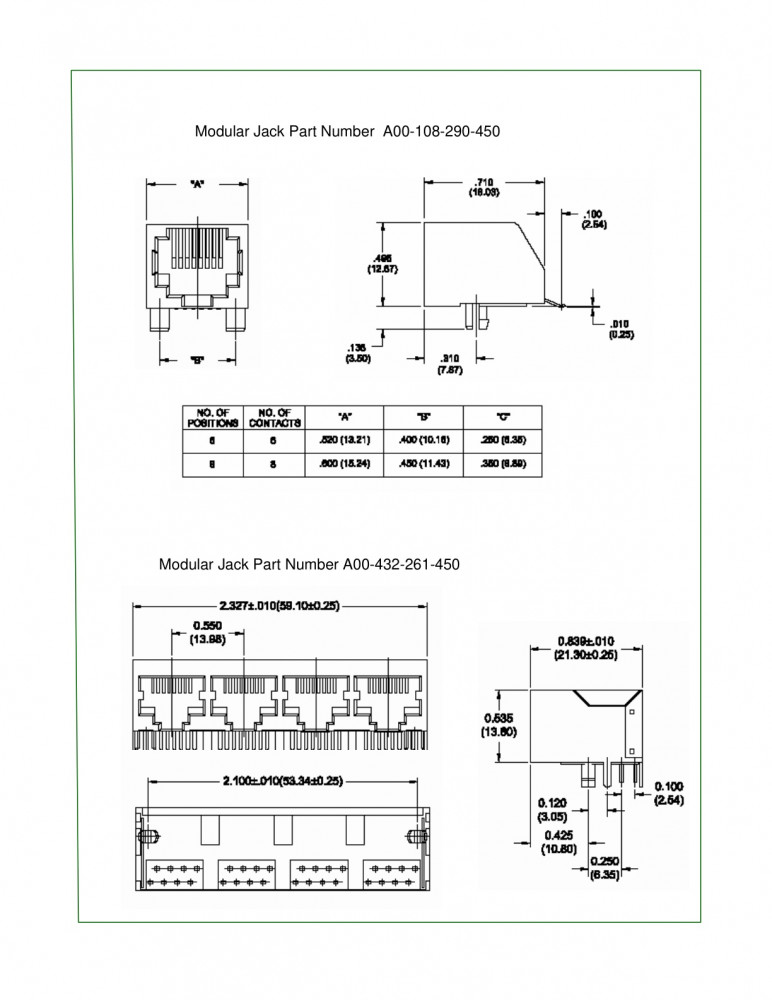 EDAC Modular Jacks technical document page 2