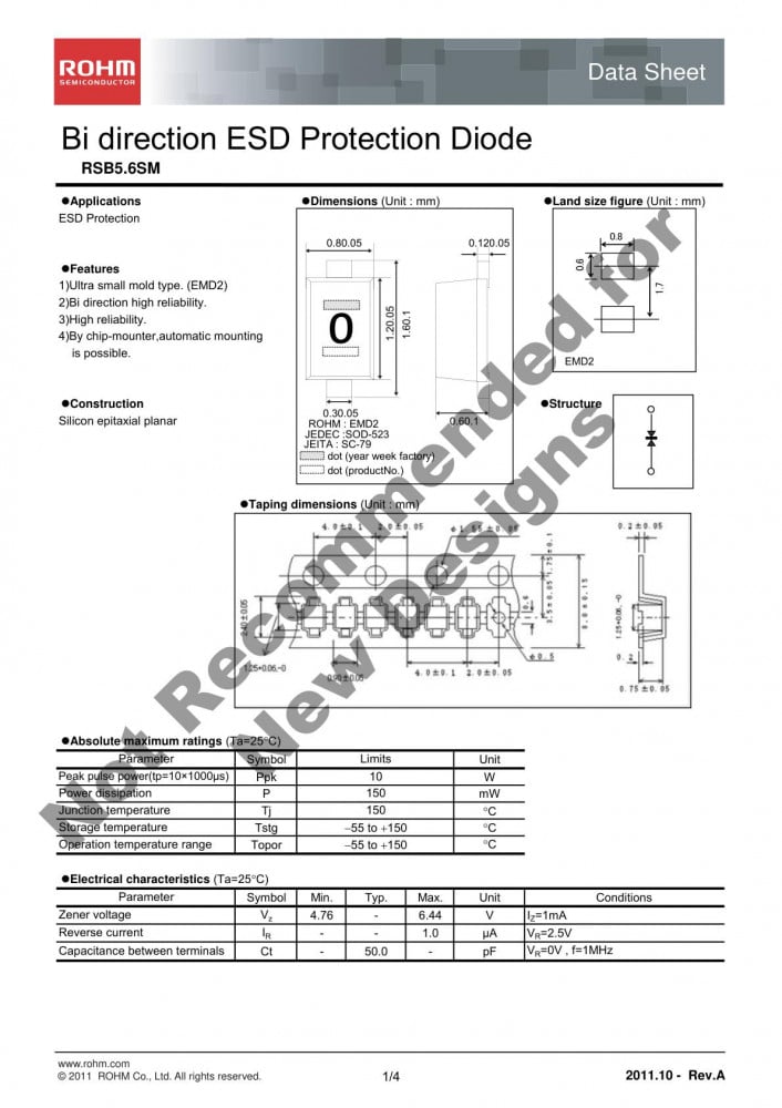 ROHM RSB5.6SMT2N datasheet page 1