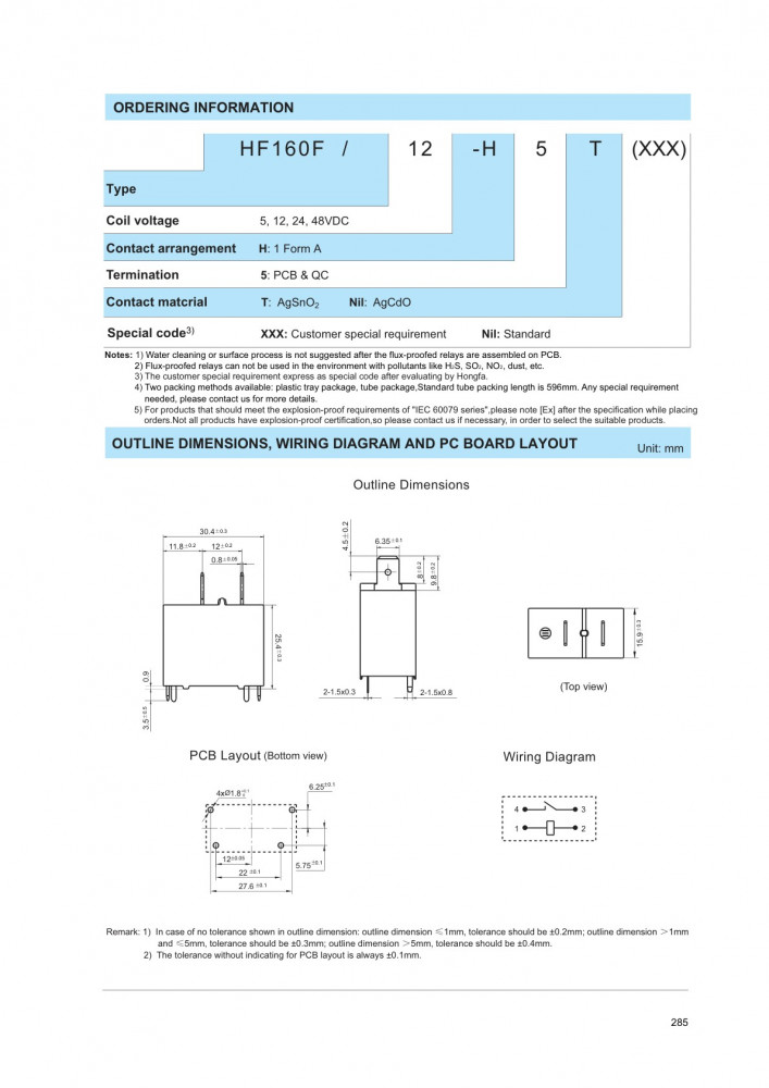 HF160F technical document page 2