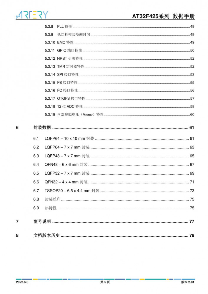 AT32F425 datasheet page 5