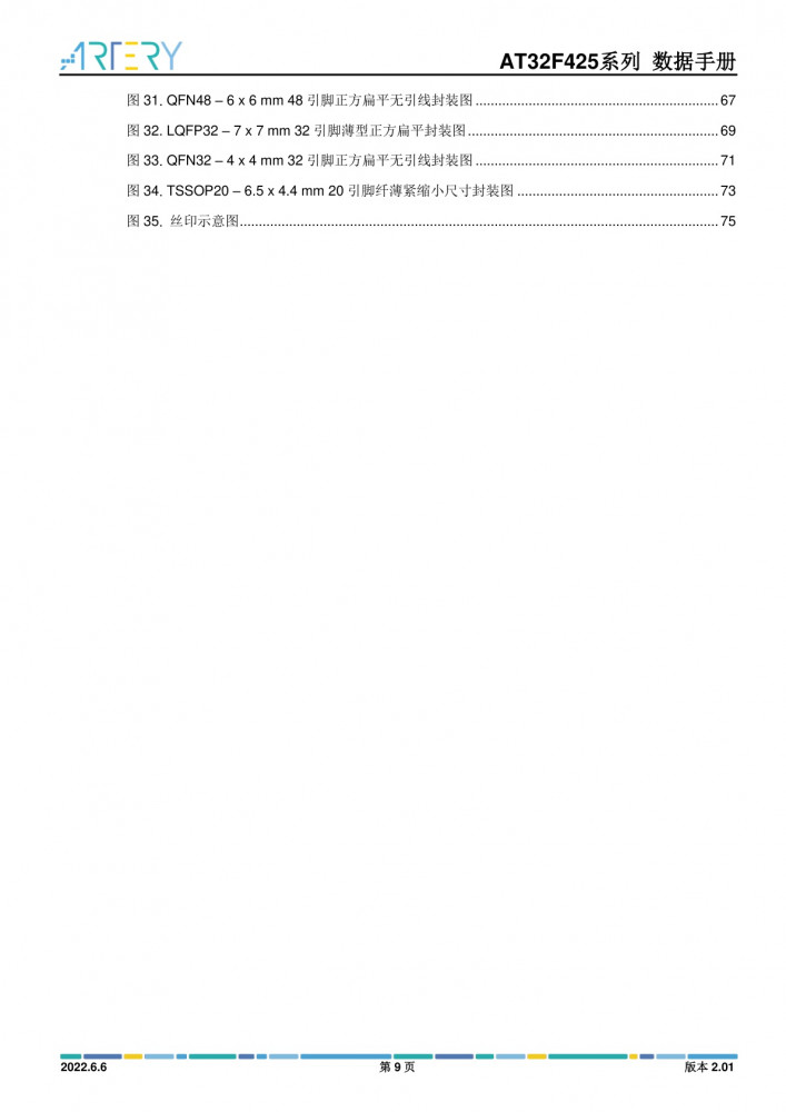 AT32F425 datasheet page 9