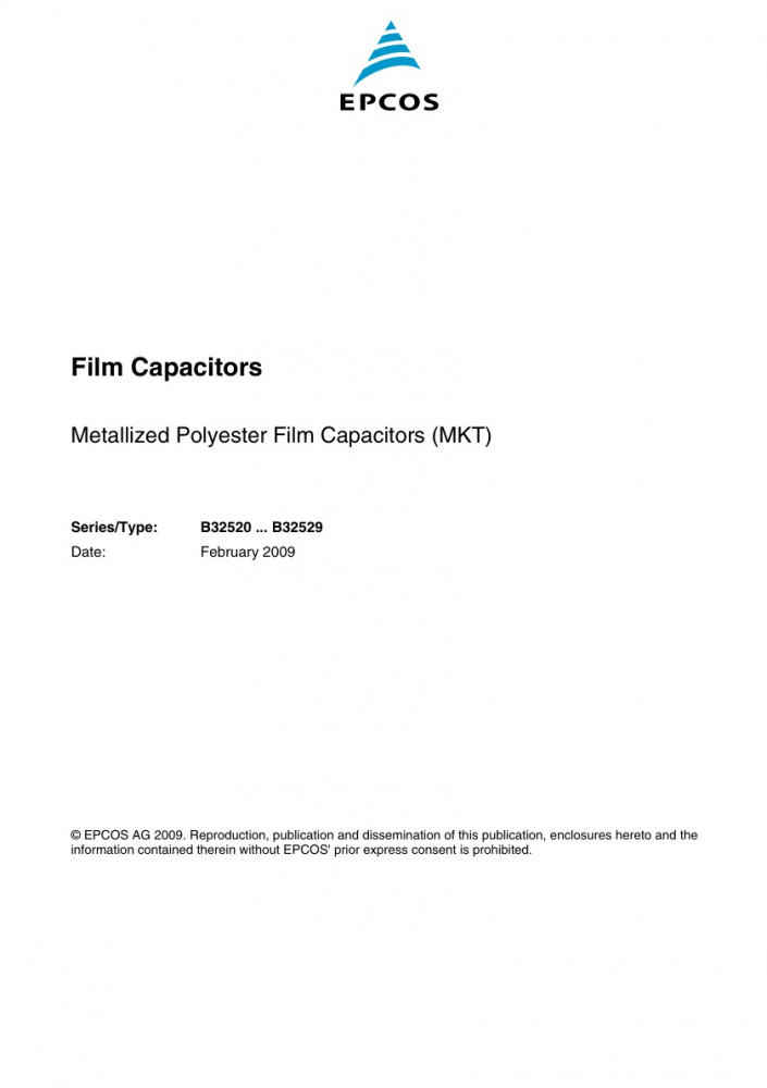 B32529 series datasheet page 1