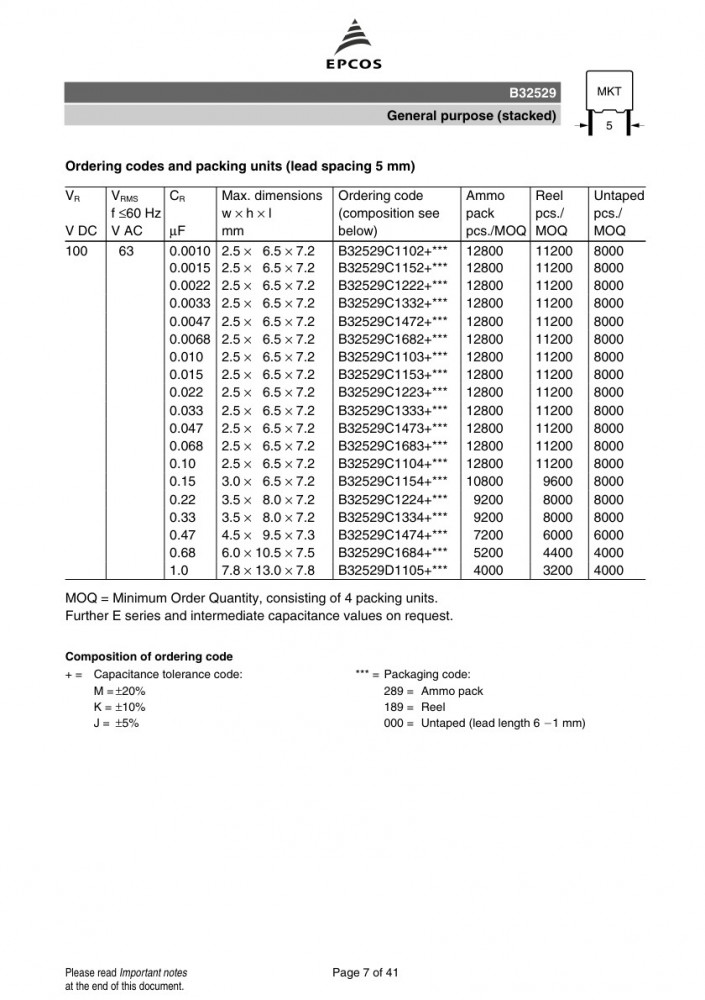B32529 series datasheet page 7