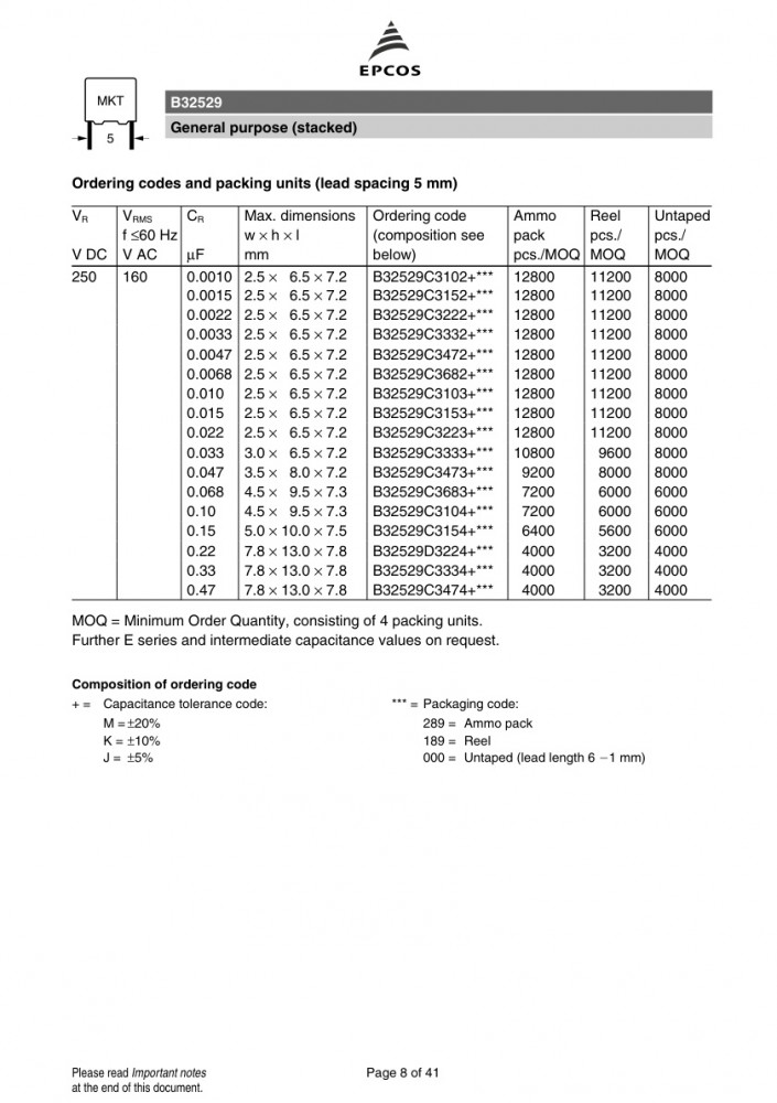 B32529 series datasheet page 8
