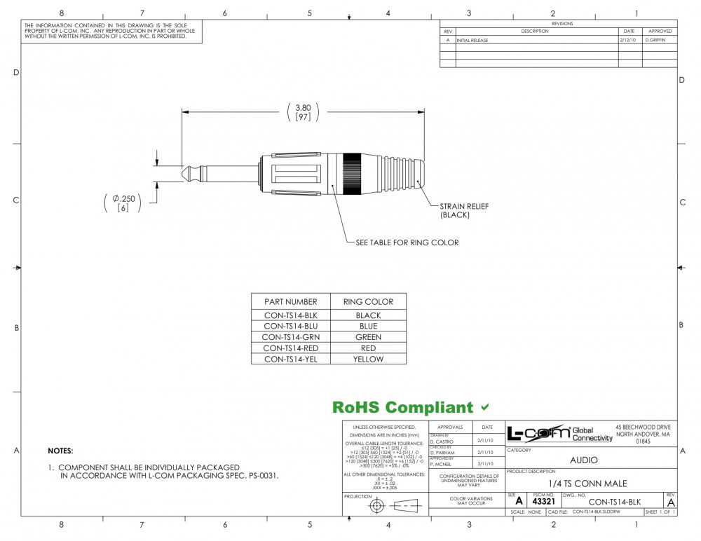 L-com CON-TS14-BLK technical document preview